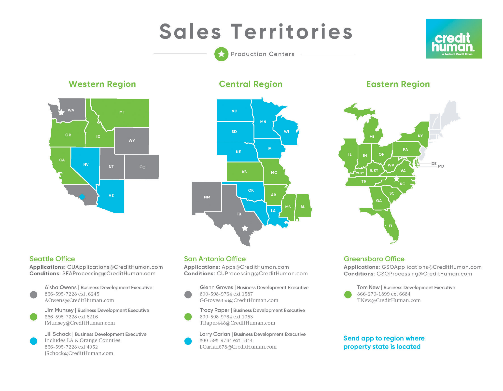 Sales Territories | Credit Human Manufactured Homes